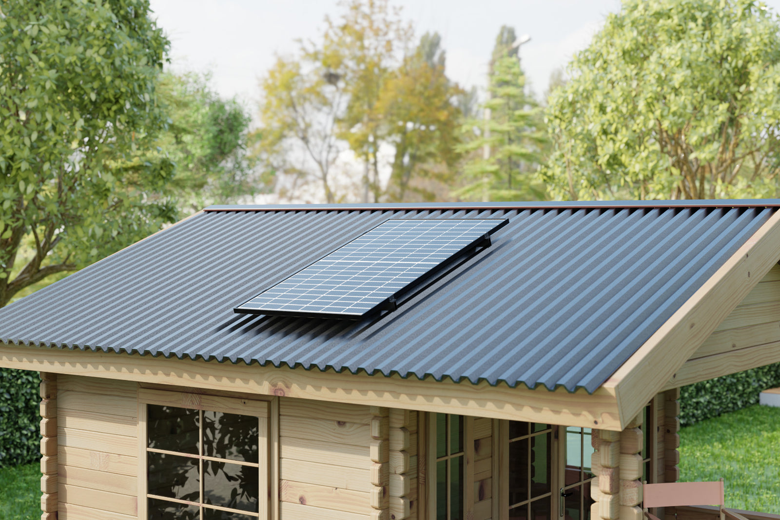 Montageset für 1 Solarmodul - Halterung Welldach, Blechdach oder Trape